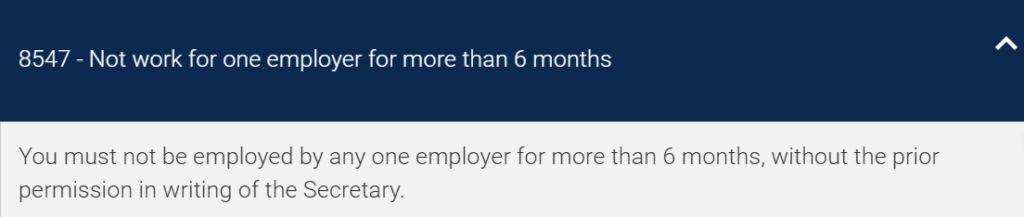 Working Holiday Visa 6-Month Work Limit: Understanding Condition 8547 ...